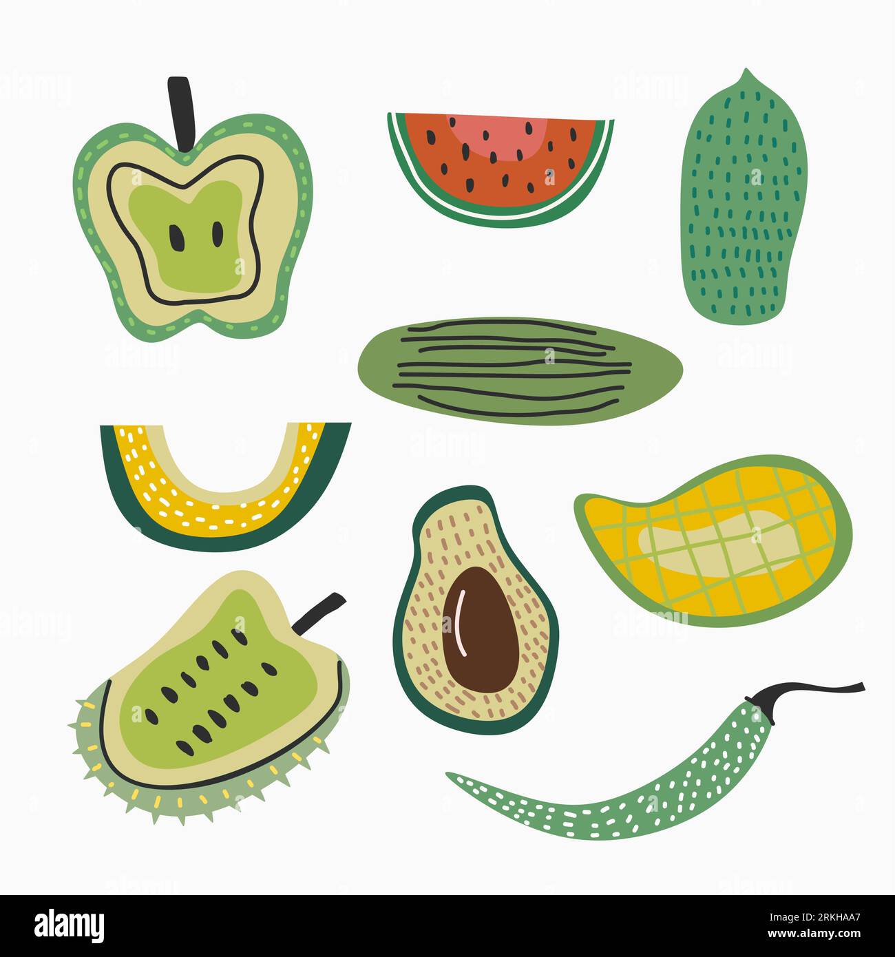 Set of fresh fruit isolated on white background. Assortment of ...