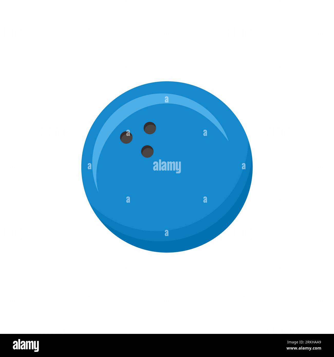 One blue bowling ball icon cartoon flat design style vector. Bowling ...