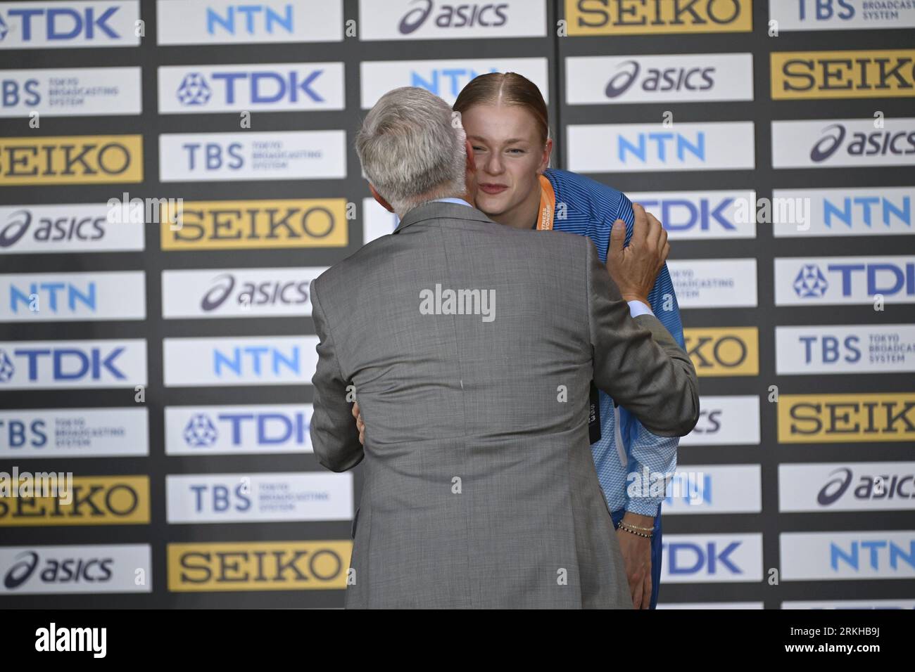 Budapest, Hungary. 24th Aug, 2023. Wilma Murto of Finland on the podium ...