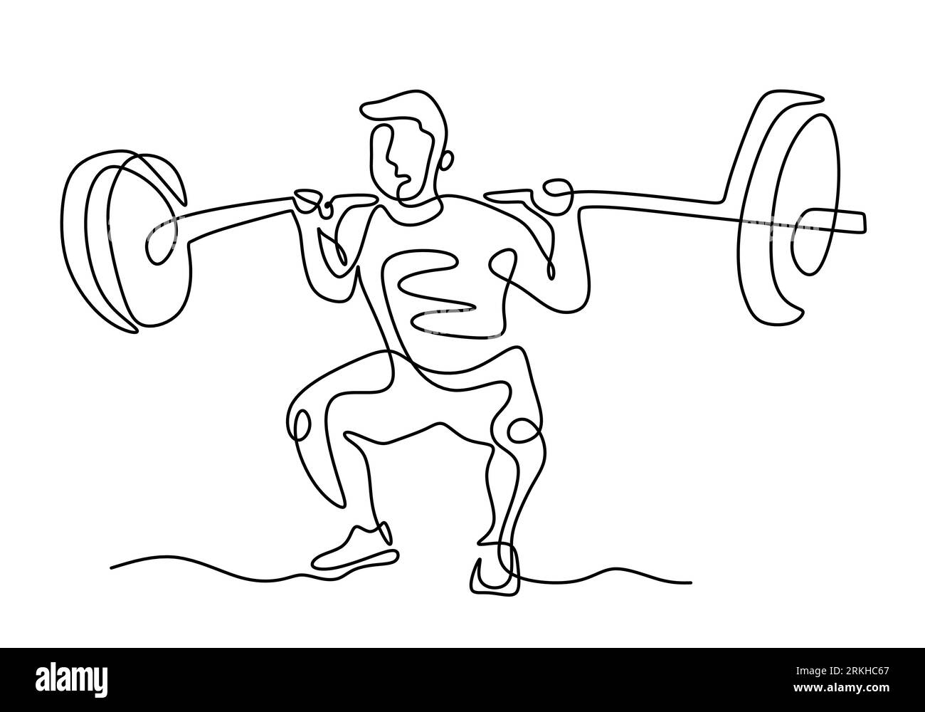 Drawing man weight lifter sport Stock Vector Images - Alamy
