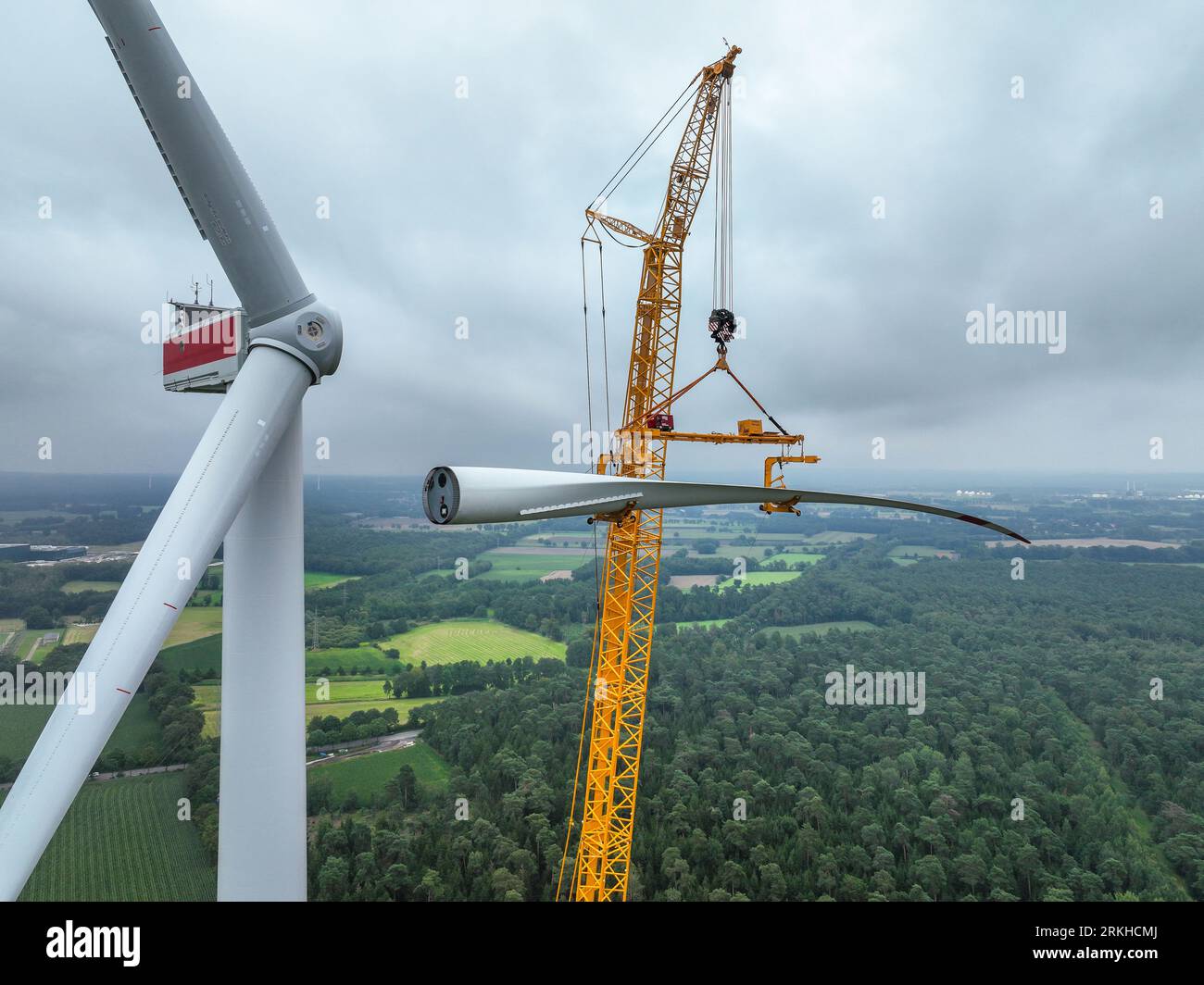 Dorsten, North Rhine-Westphalia, Germany - Construction of a wind ...