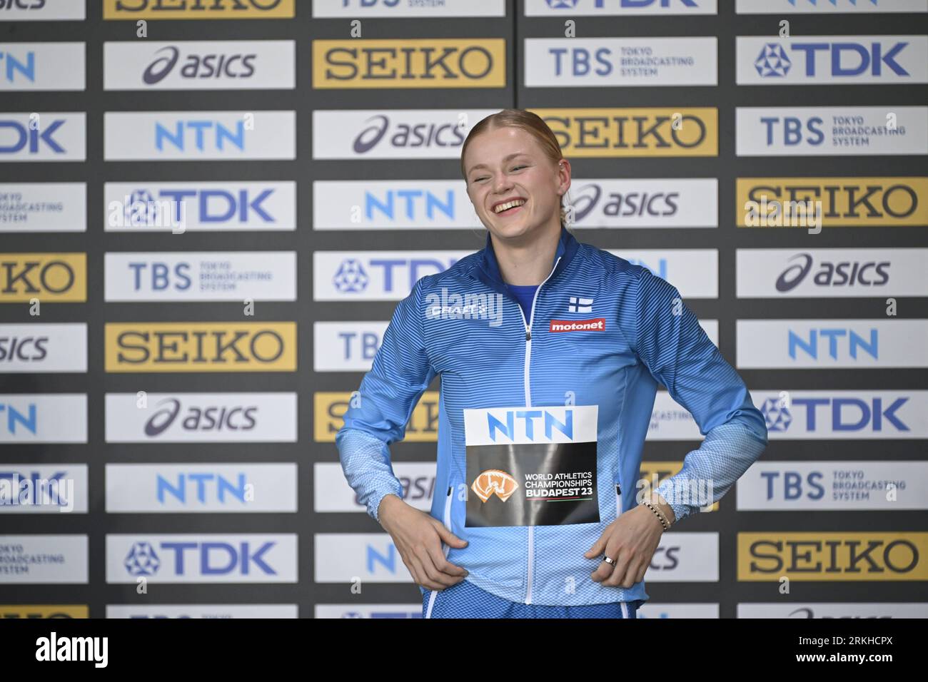 Budapest, Hungary. 24th Aug, 2023. Wilma Murto of Finland on the podium ...