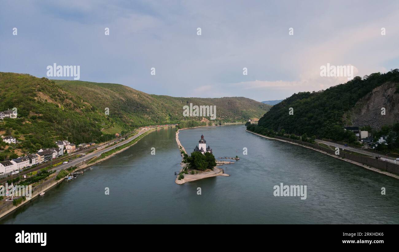 Rhine river from above Drone 4K Stock Photo - Alamy