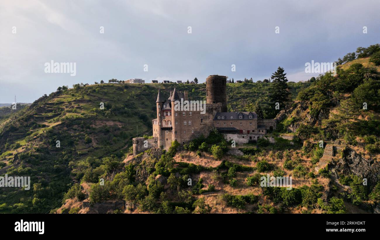 German Medieval Castle Hotel from above Drone 4K Stock Photo - Alamy