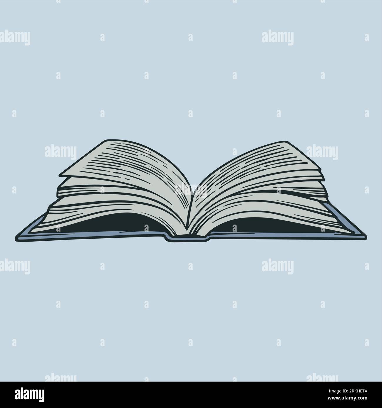 Vector hand drawn a book with flying pages sketch doodle. World Book ...