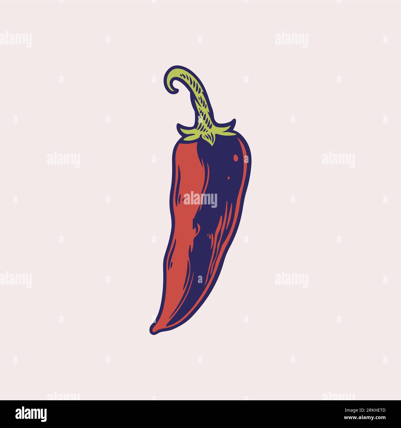 Chili Pepper hand drawn vector illustration. Vegetable engraved style ...