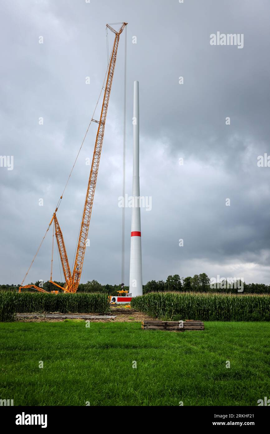 Dorsten, North Rhine-Westphalia, Germany - Construction of a wind ...