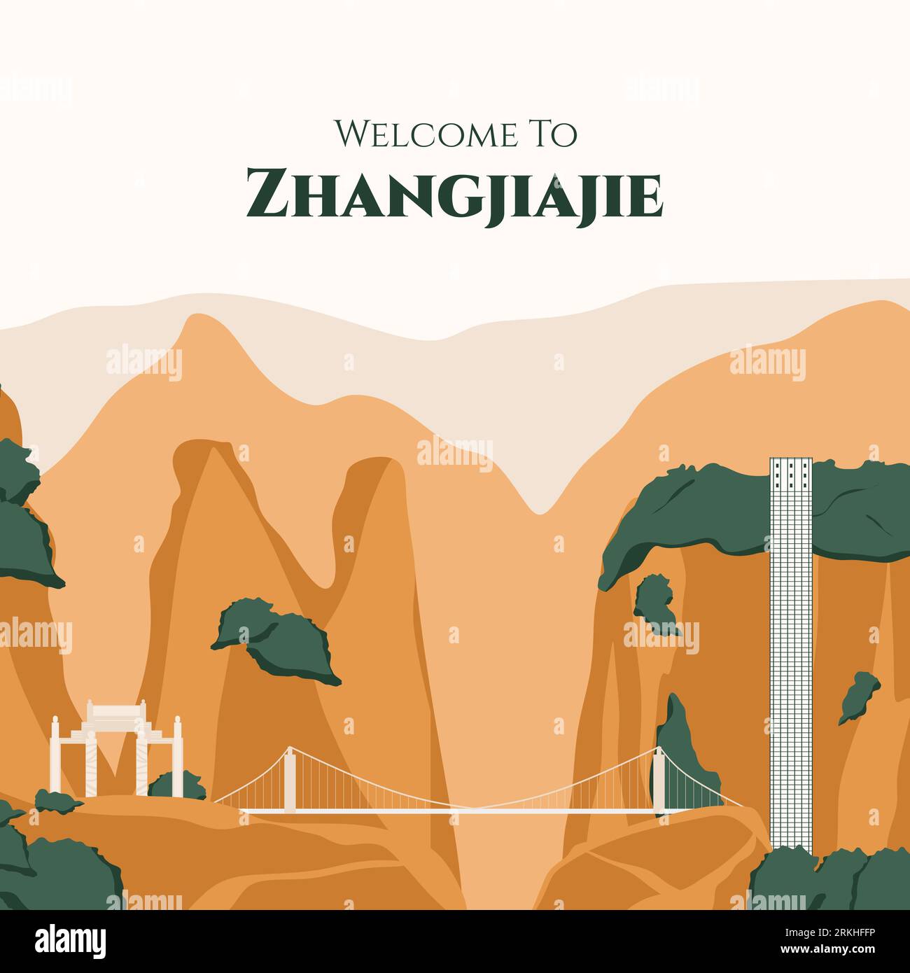 Welcome to China flat vector. Set of famous landmark such as ...