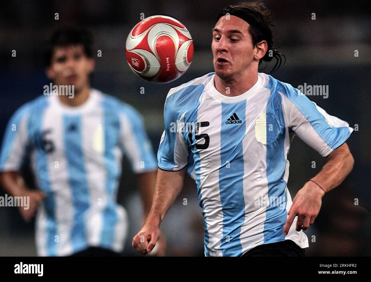 Lionel Messi in the 2008 Olympic soccer tournament Stock Photo - Alamy