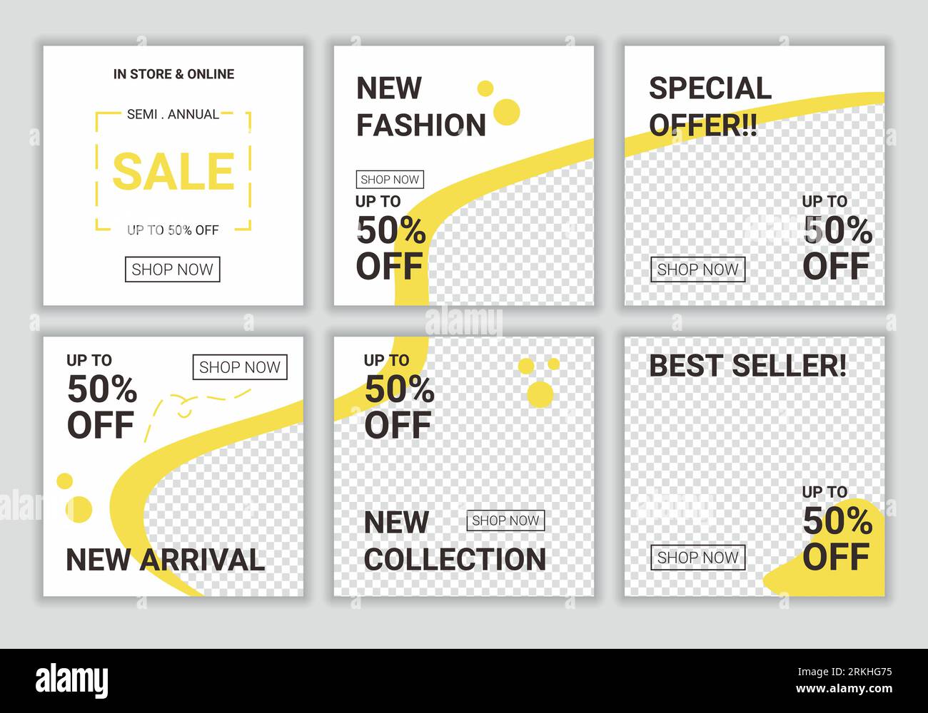 Set of creative cover design vector for social media post template ...