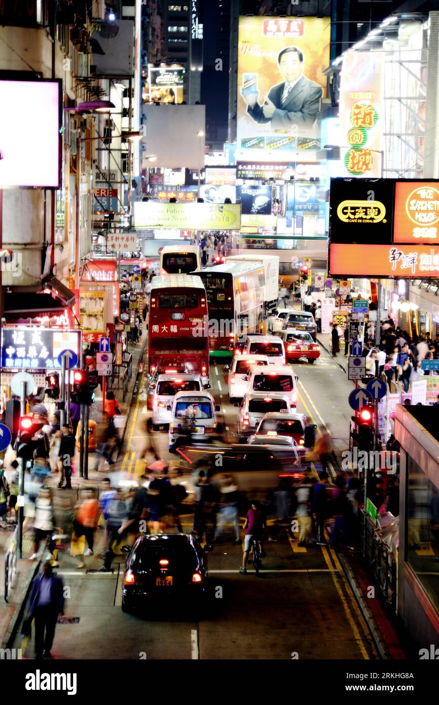 Bustling nighttime street scene in hi-res stock photography and images ...