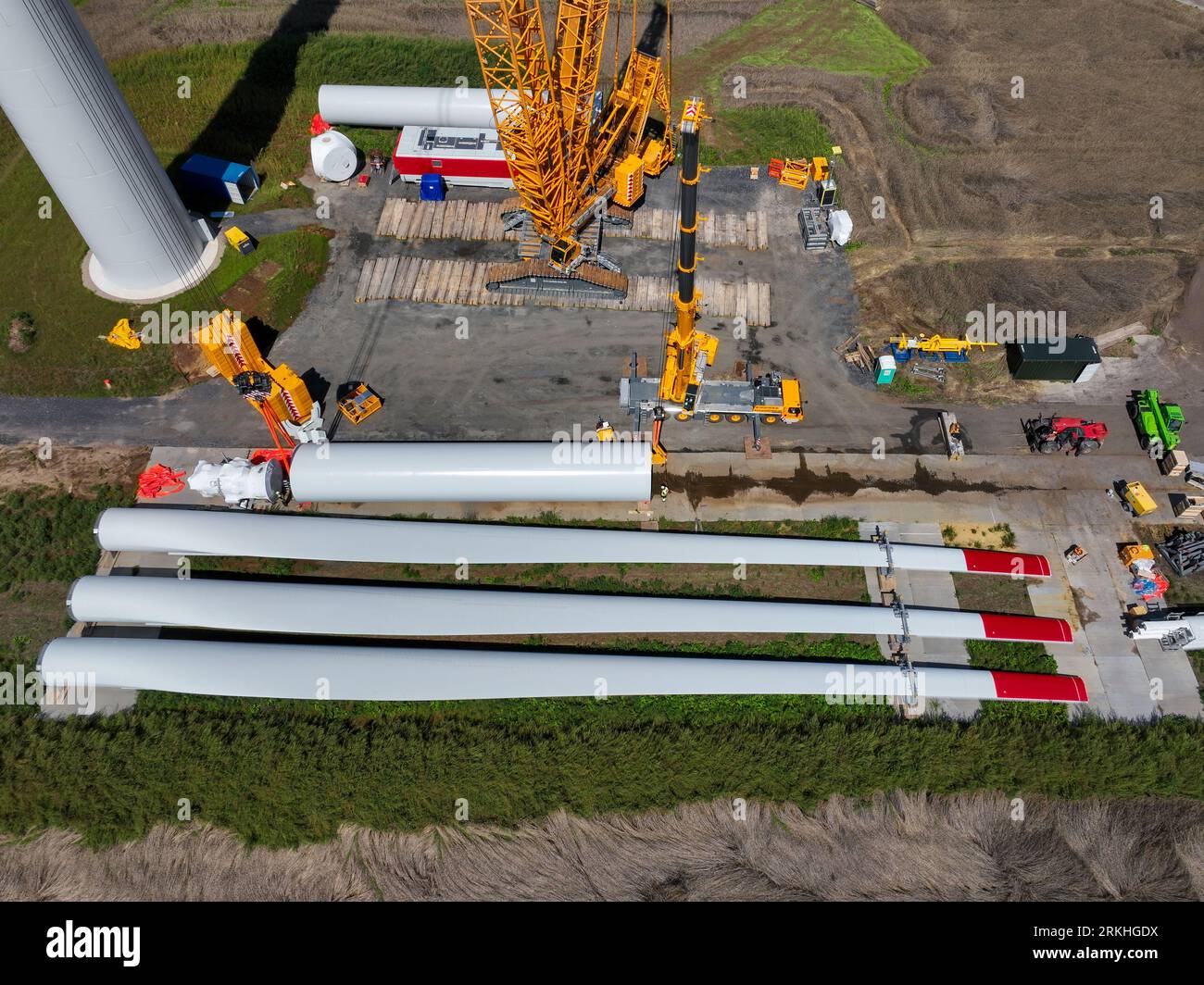 Dorsten, North Rhine-Westphalia, Germany - Construction of a wind ...