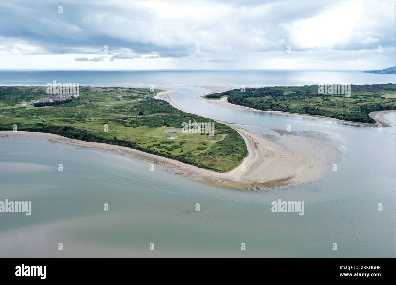 An aerial view of the coastal areas of Dundrum, Northern Ireland Stock ...