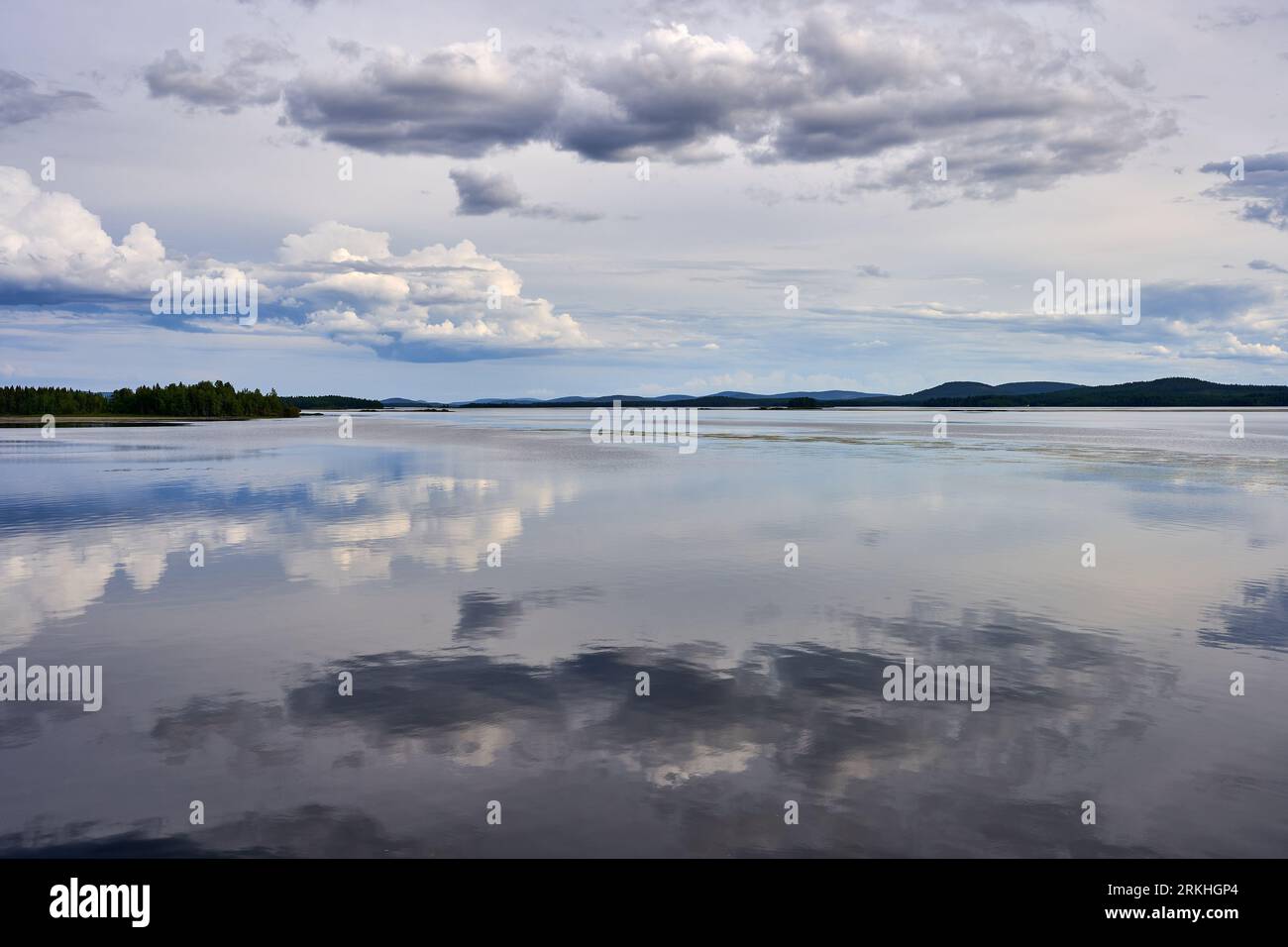 A scenic view of Kemijarvi Lake in Eastern Lapland, Finland Stock Photo ...