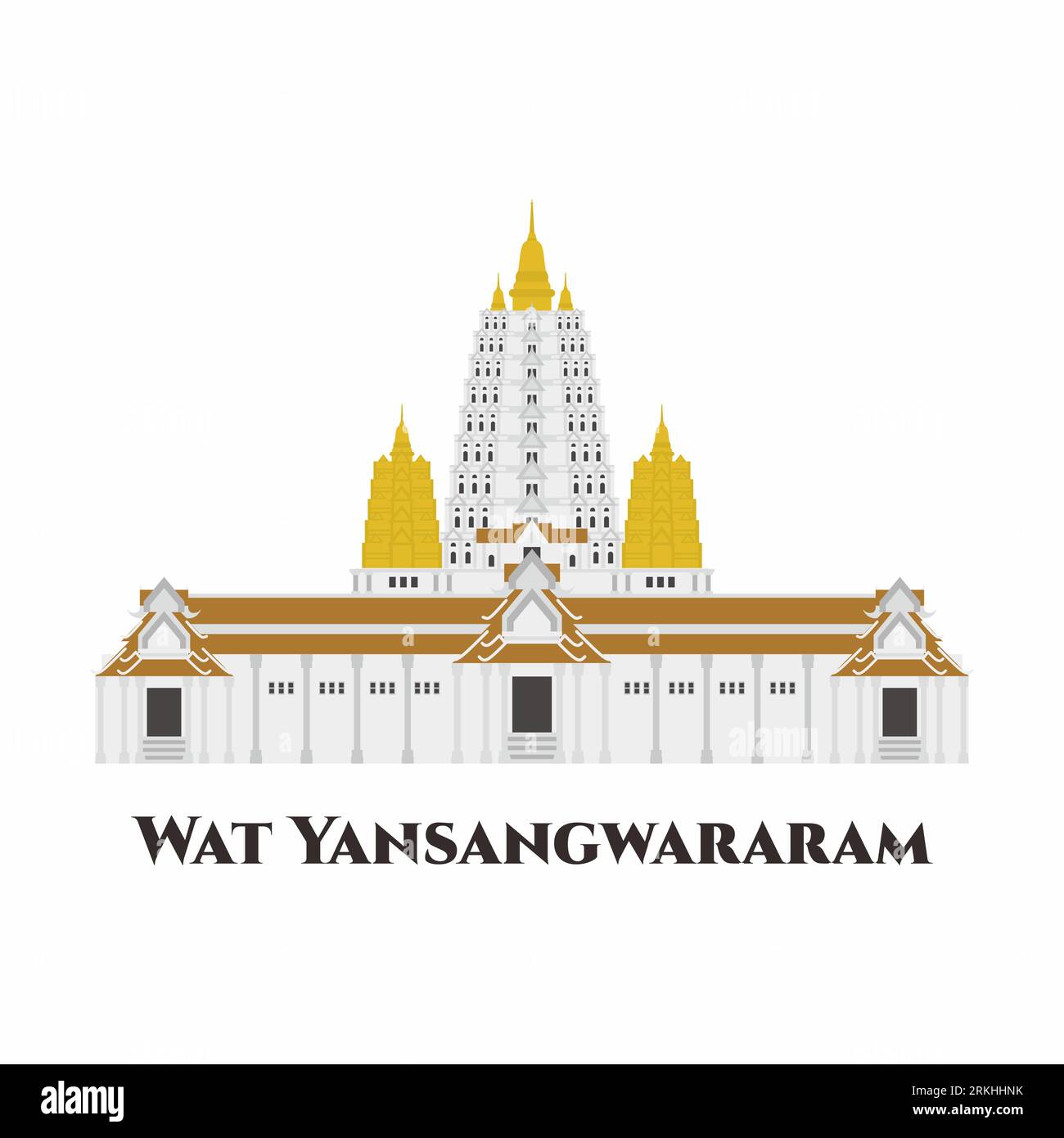 Wat Yan Sang Wararam, Thailand. Sprawling Buddhist temple complex in a ...