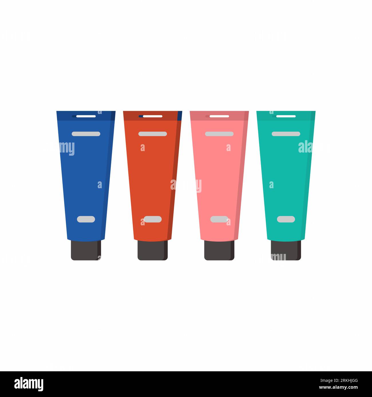 Paint tubes set vector illustration cartoon style. School art supplies ...