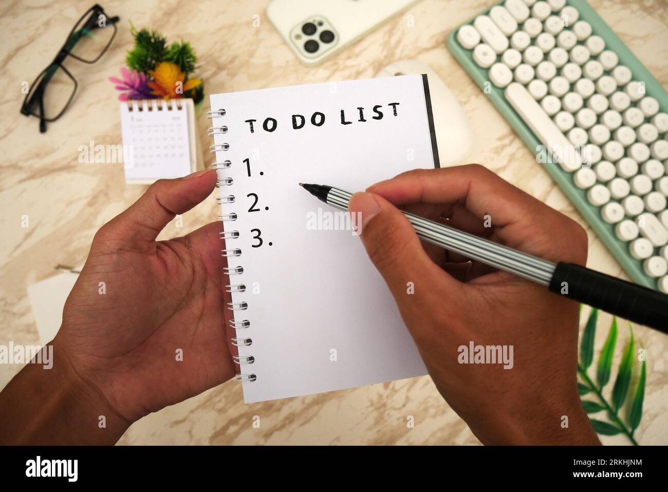 To do list in spiral notepad. Creativity and inspiration work concept ...
