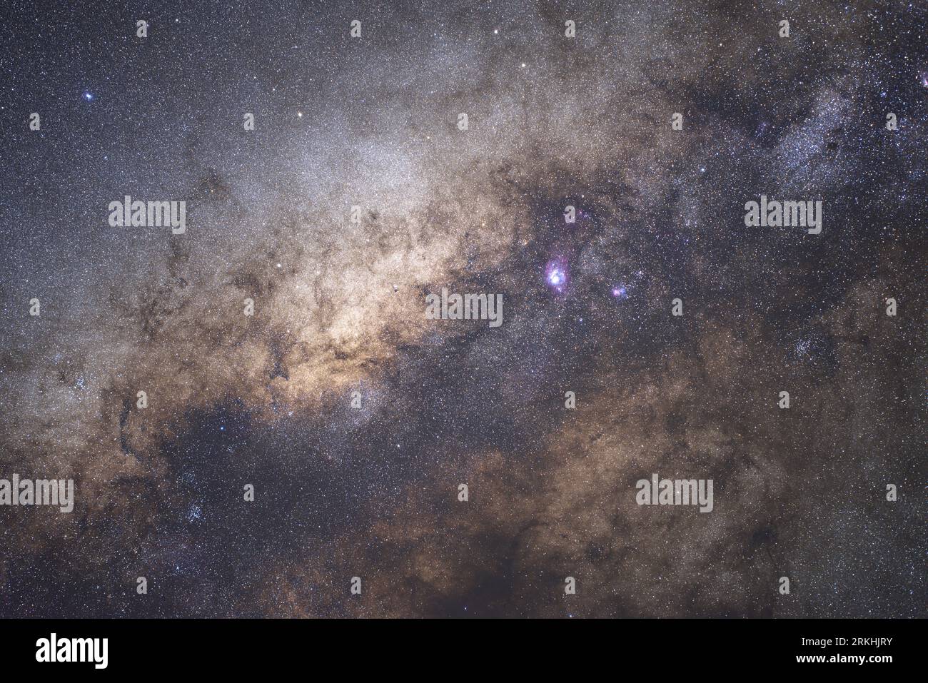 Zoomed in star tracked Milky way with Sagittarius and Lagoon Nebula ...