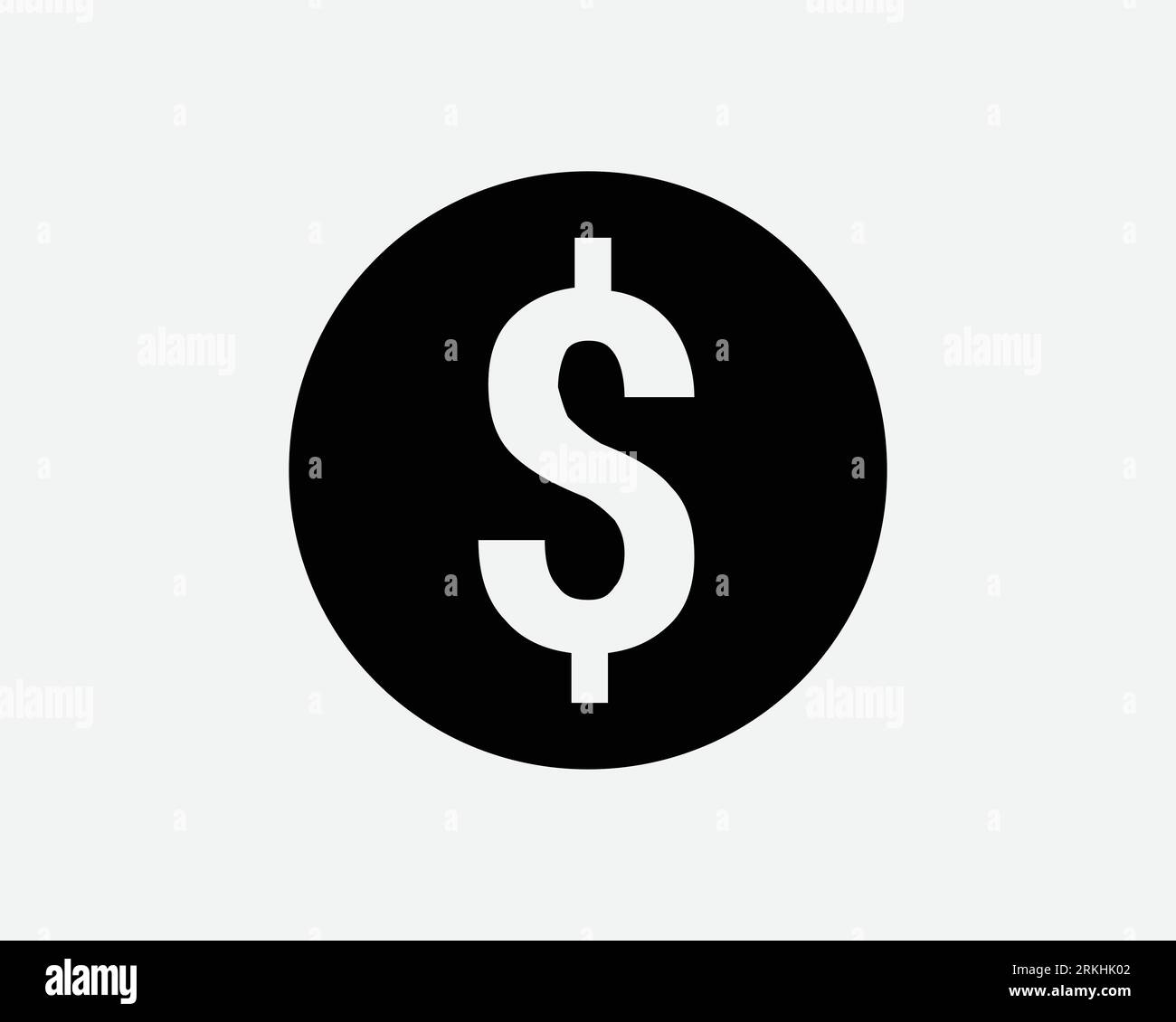 Dollar Sign Round Icon Money Currency Cash Finance Bank Financial ...