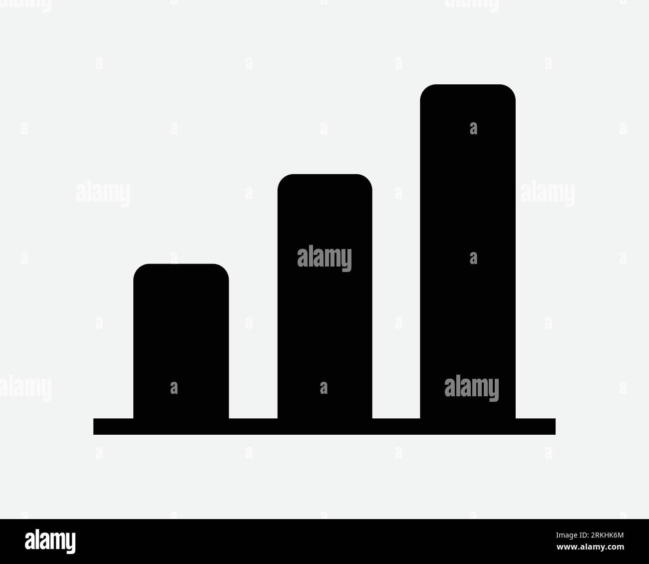 Bar Graph Chart Icon Growth Progress Increase Performance Business Market Data Up Black White ...