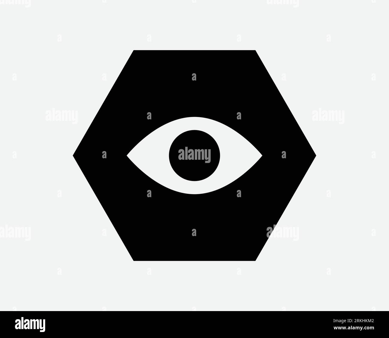 Hexagon Eye Icon Look See Vision Illuminati See Spy Eyeball Sight View ...