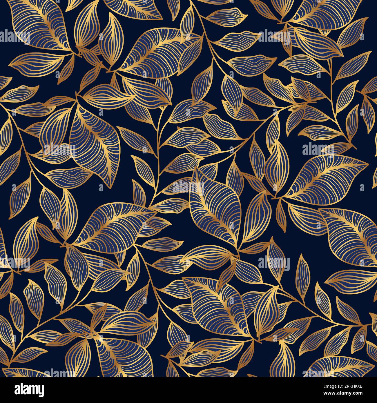 Gold flower seamless pattern Stock Vector Images - Alamy