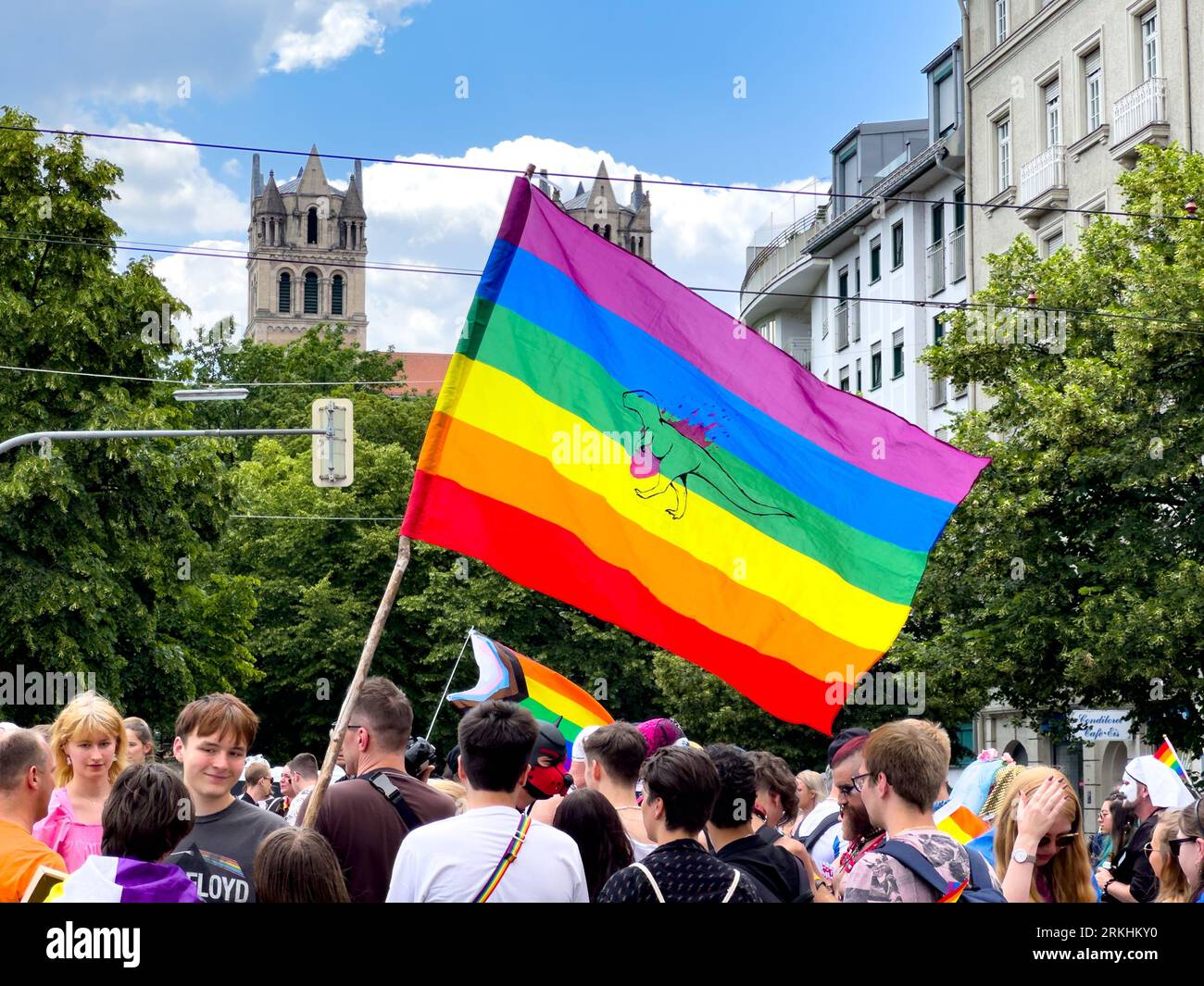 Diverse group of people pride flag hi-res stock photography and images ...