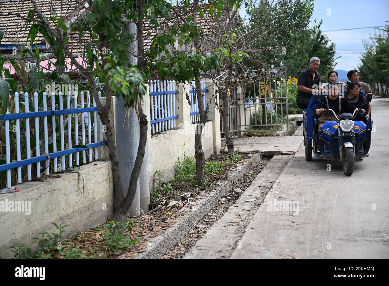 Shulan, China's Jilin Province. 25th Aug, 2023. Villagers come back ...