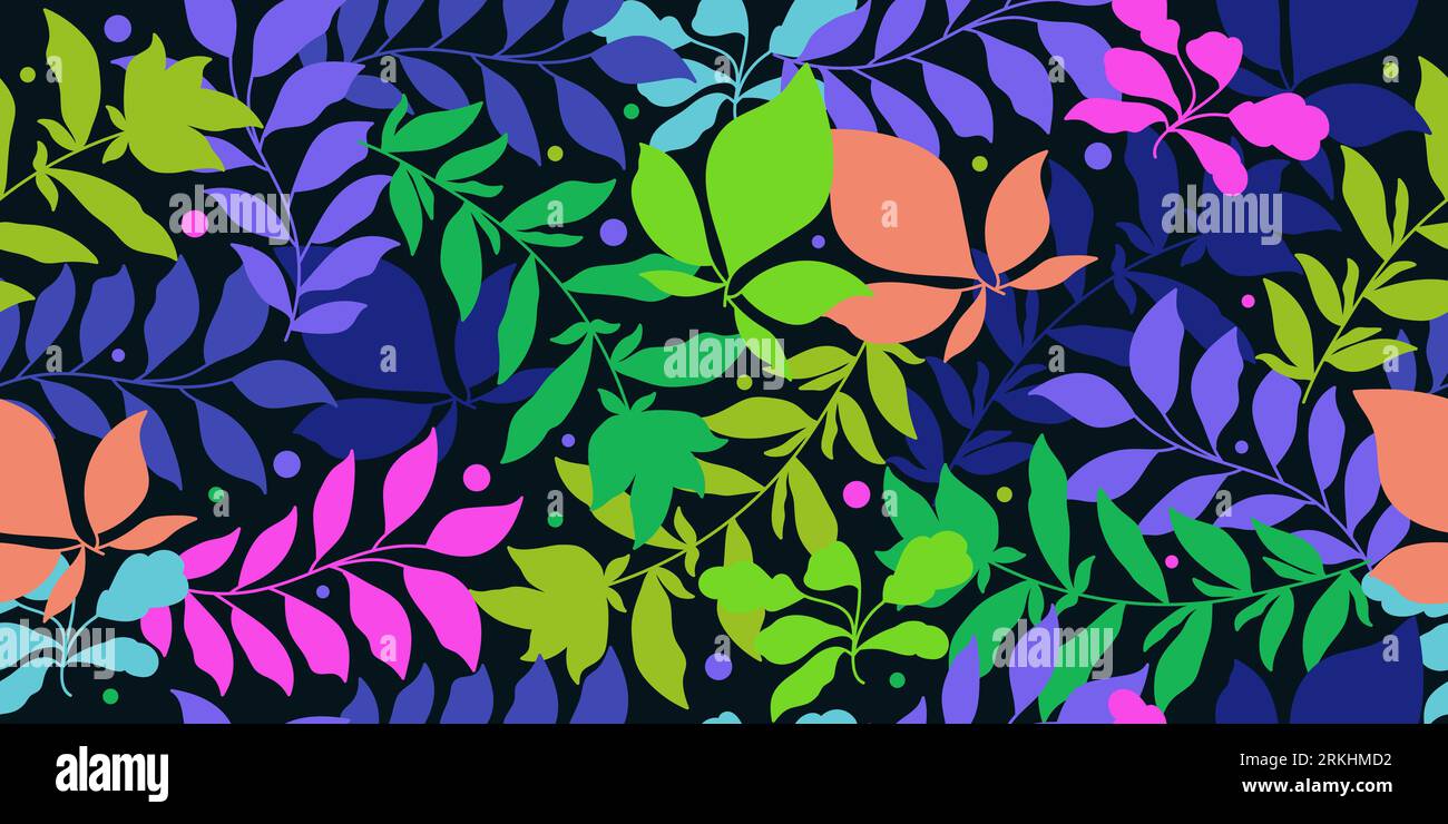 Colorful Tropical Floral Pattern. Botanical Seamless Pattern Stock ...