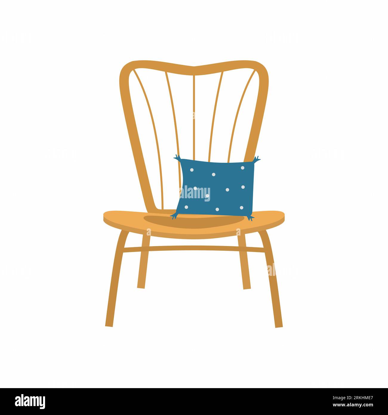 Comfortable rattan chair with cushion. Furniture for rest relaxation ...