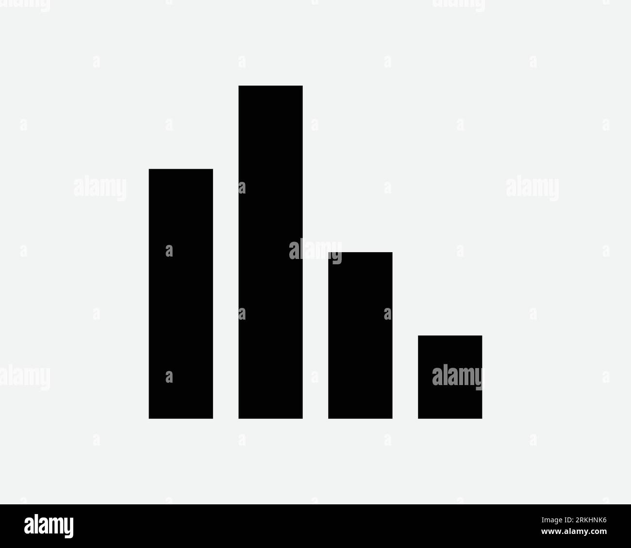Bar Chart Icon Graph Data Staztistic Business Finance Market Report Black White Outline Shape ...
