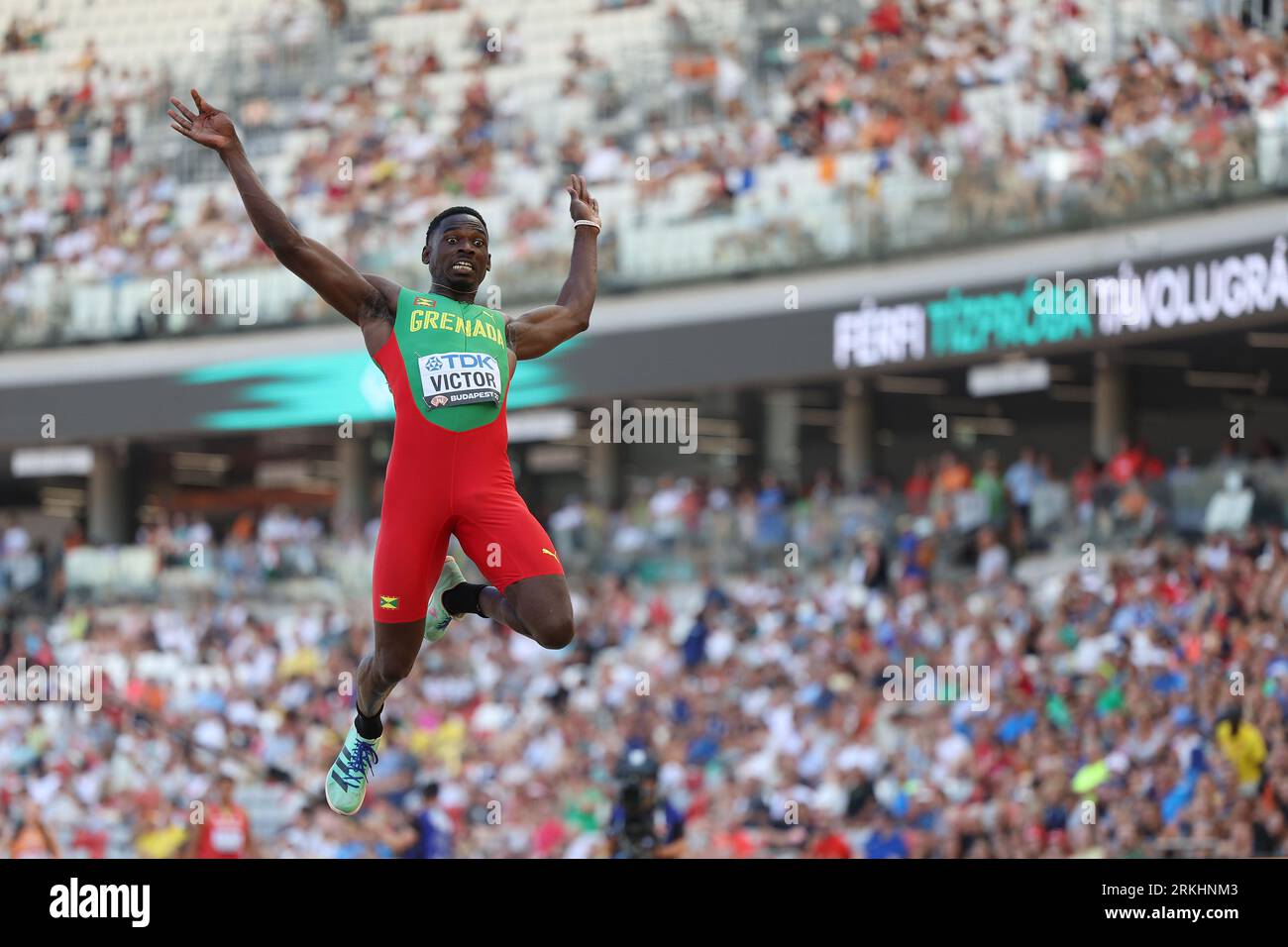 Budapest, Hungary. 25th Aug, 2023. Grenada's Lindon Victor competes ...