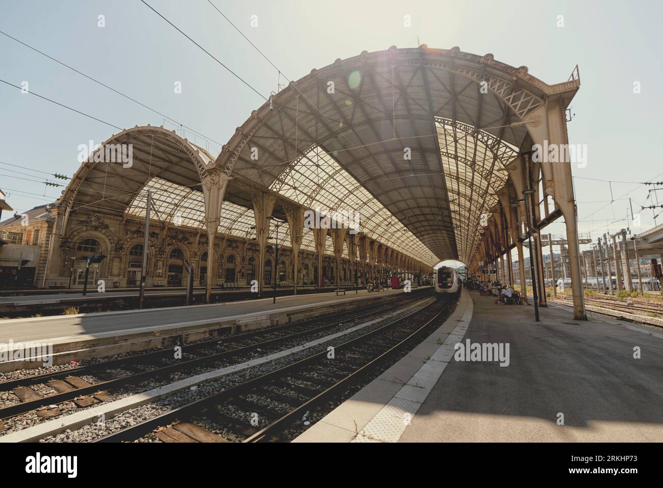 Train station platforms in Europe Stock Photo - Alamy