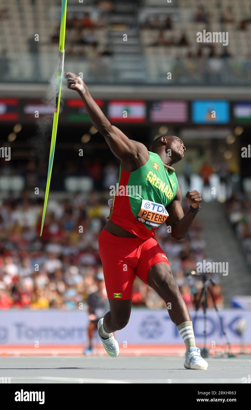 Budapest, Hungary. 25th Aug, 2023. Grenada's Anderson Peters competes ...