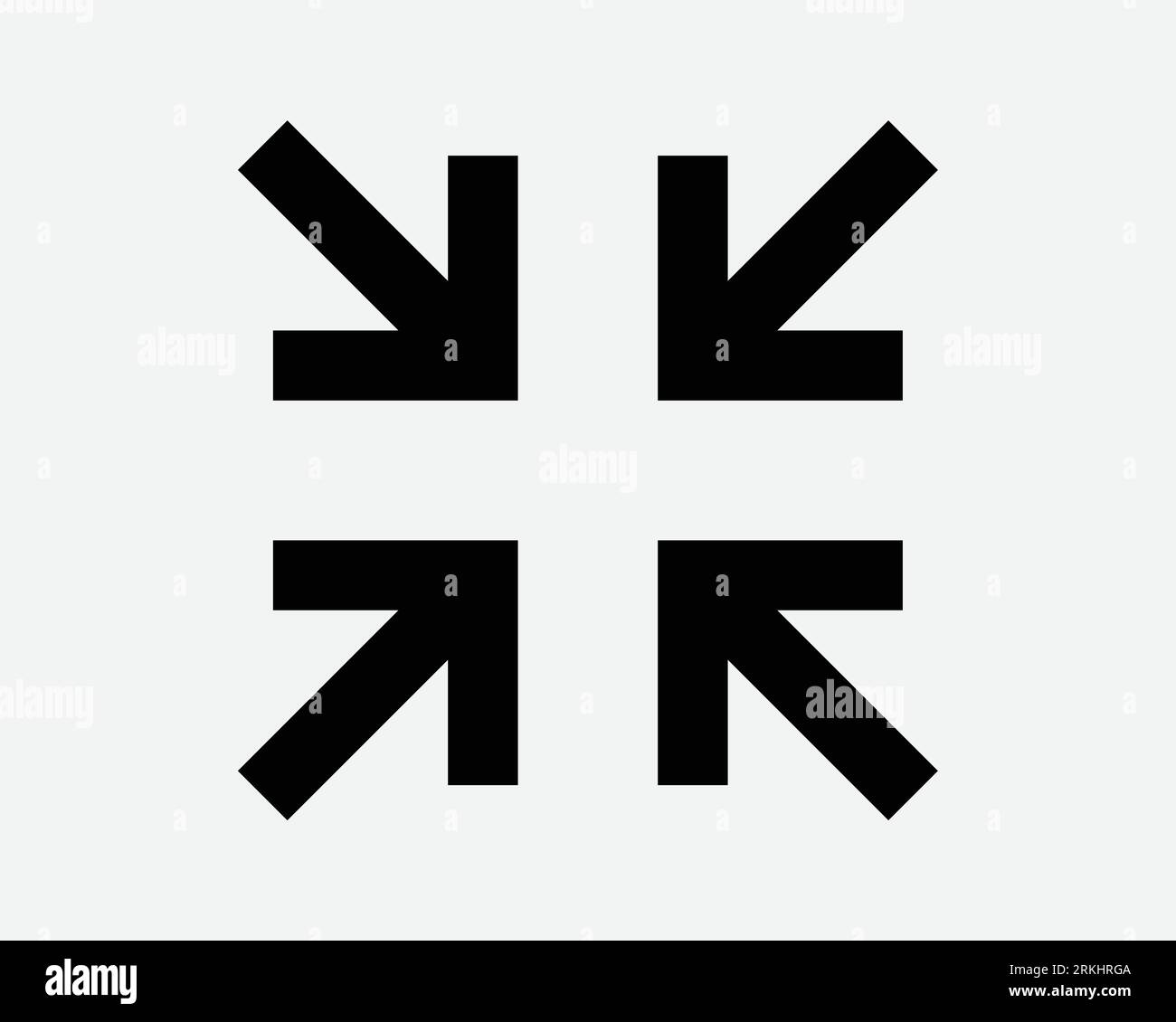 Four Arrows Point In Icon Zoom Out 4 Points Gesture Inside Target Black ...