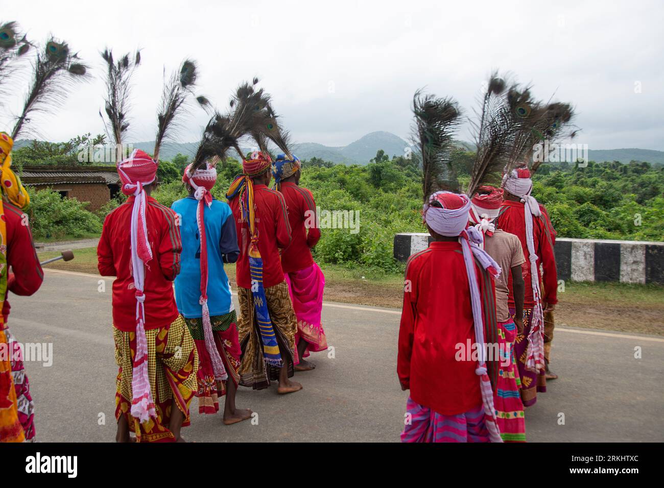 A group of tribal people performing a traditional folk dance in Ajodhya ...