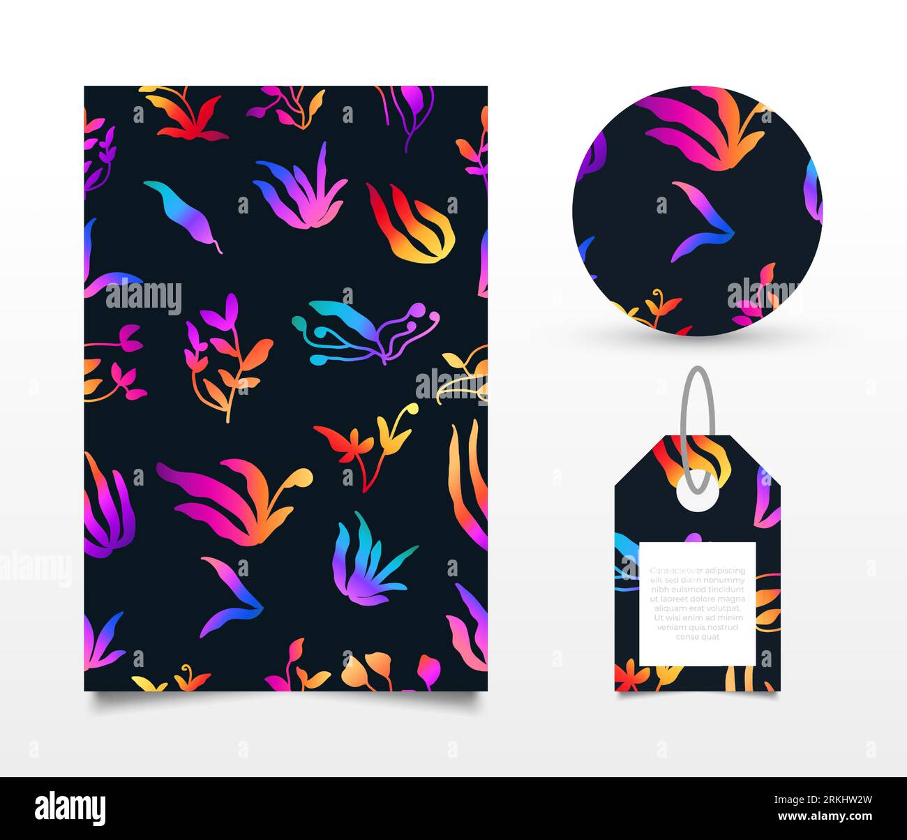 Colorful Seamless Floral Pattern with Gradient Style. Suitable for ...