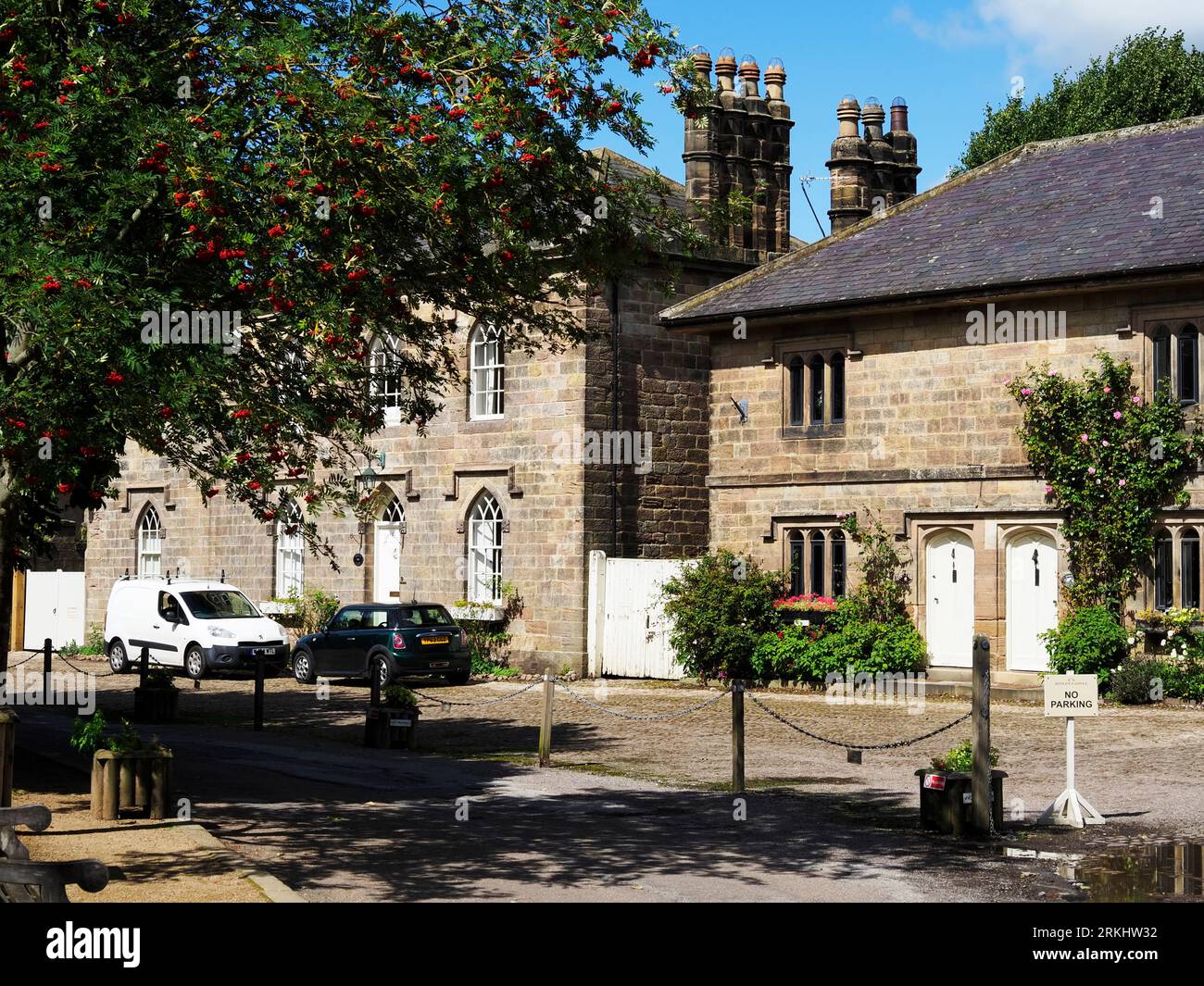 Old houses around the square in the village of Ripley North Yorkshire ...