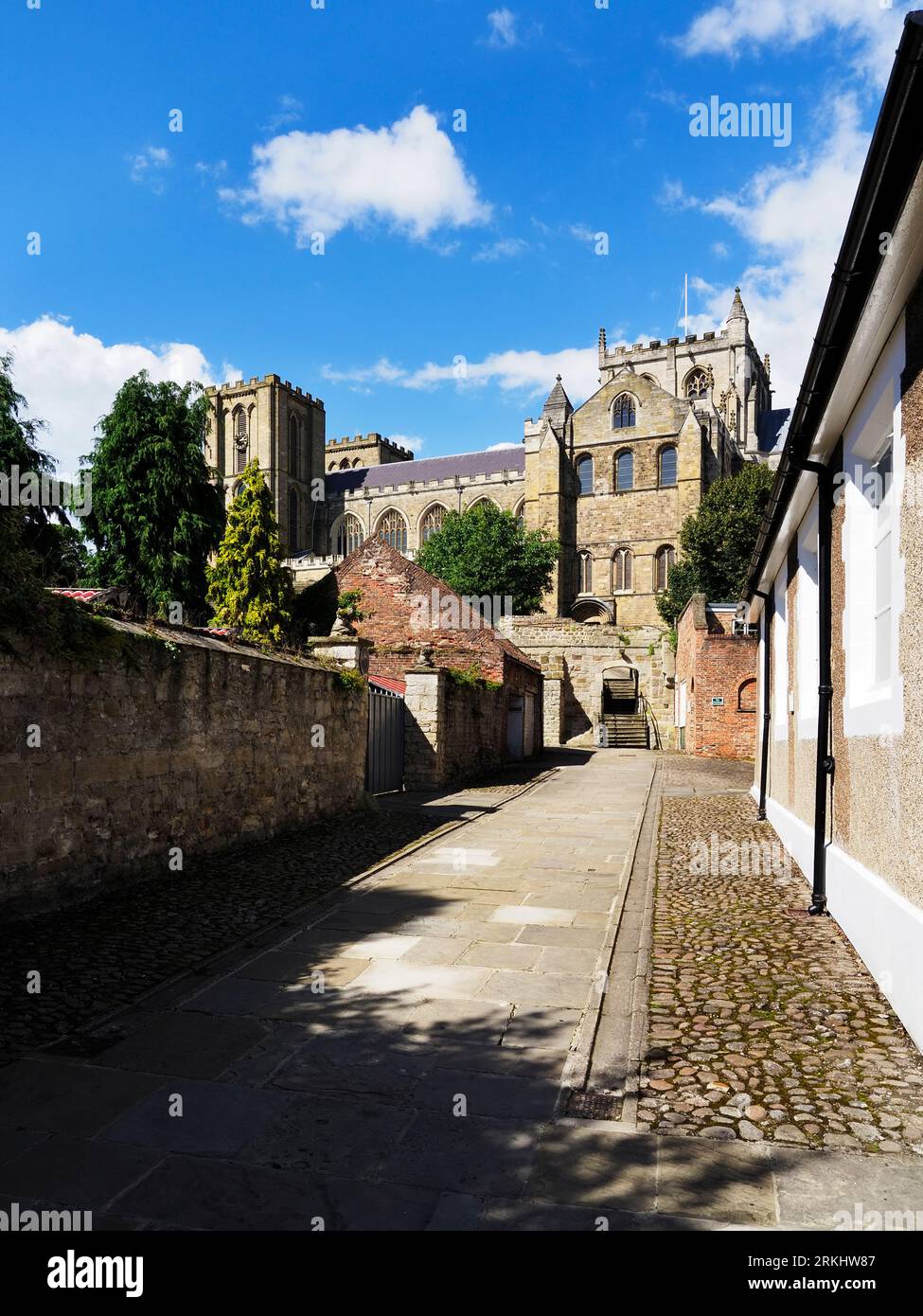 Ripon Cathedral from Minster Close Ripon North Yorkshire England Stock ...
