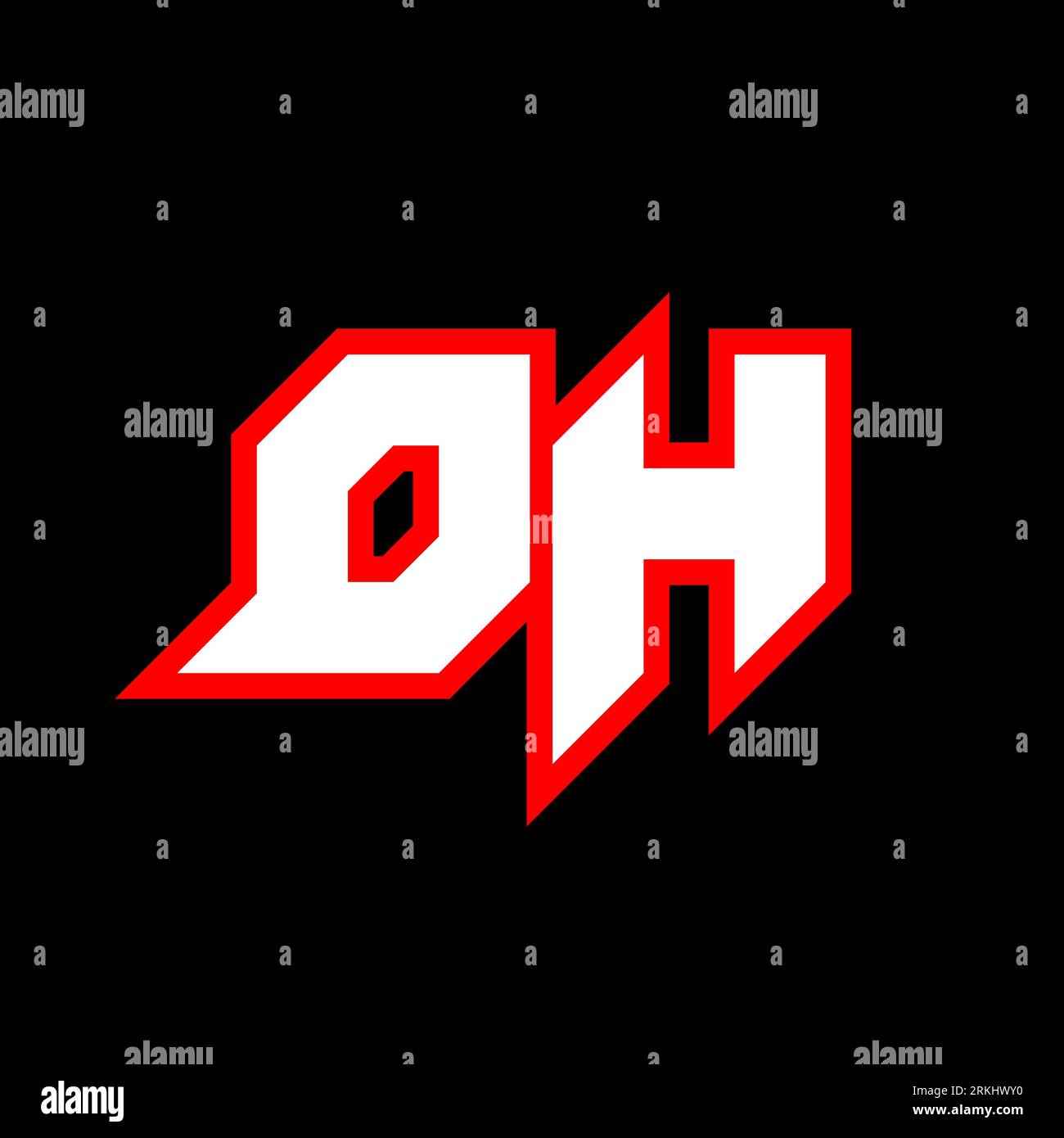 DH logo design, initial DH letter design with sci-fi style. DH logo for ...