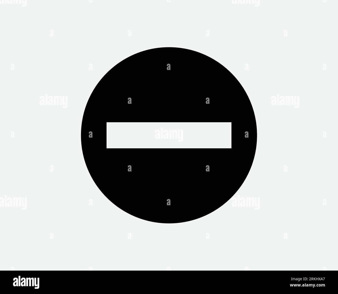 No Entry Sign Do Not Enter Prohibited Road Traffic Signboard Signage Round Circle Black White