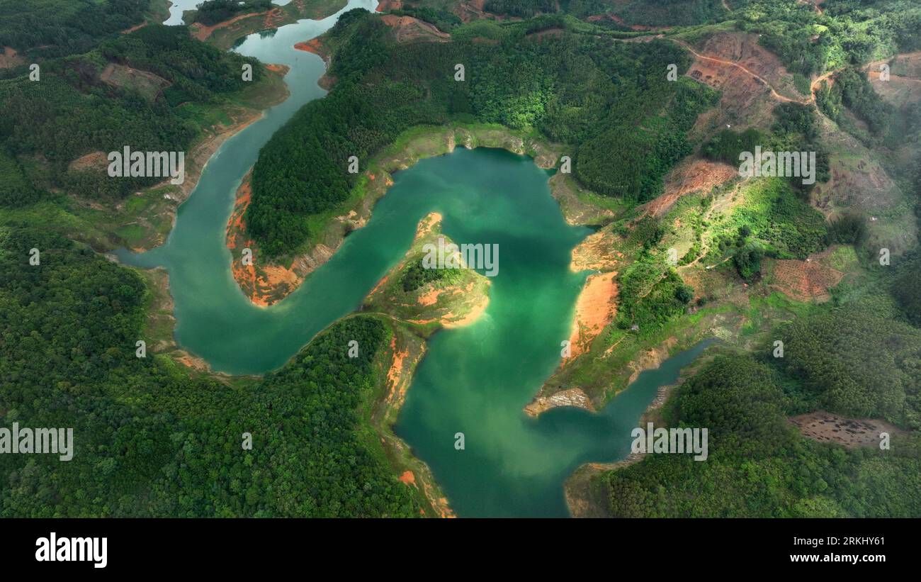 Xingyi. 25th Aug, 2023. This aerial photo taken on Aug. 25, 2023 shows ...