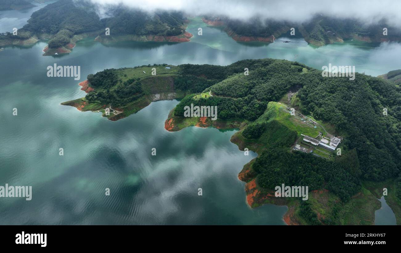 Xingyi. 25th Aug, 2023. This aerial photo taken on Aug. 25, 2023 shows ...