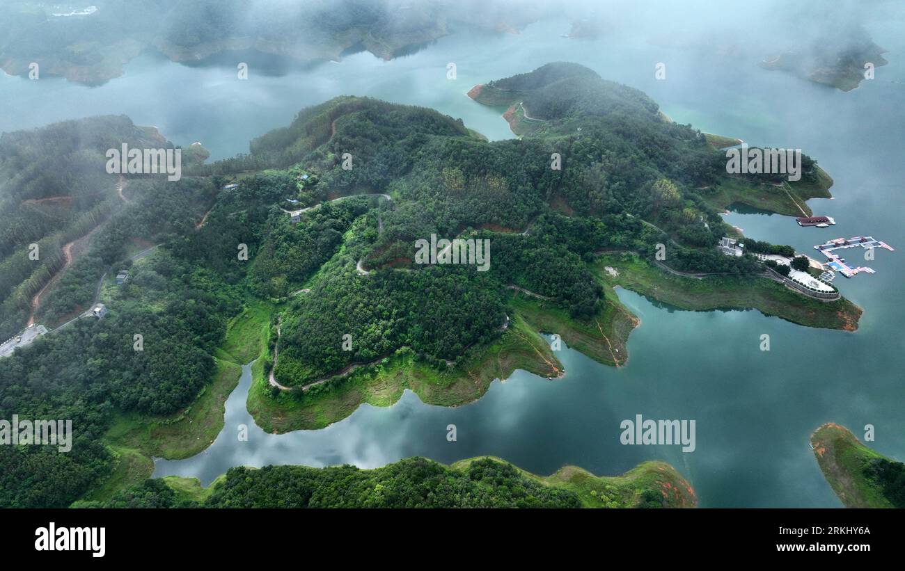 Xingyi. 25th Aug, 2023. This aerial photo taken on Aug. 25, 2023 shows ...