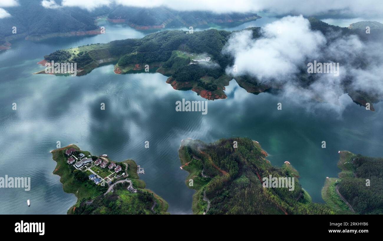 Xingyi. 25th Aug, 2023. This aerial photo taken on Aug. 25, 2023 shows ...
