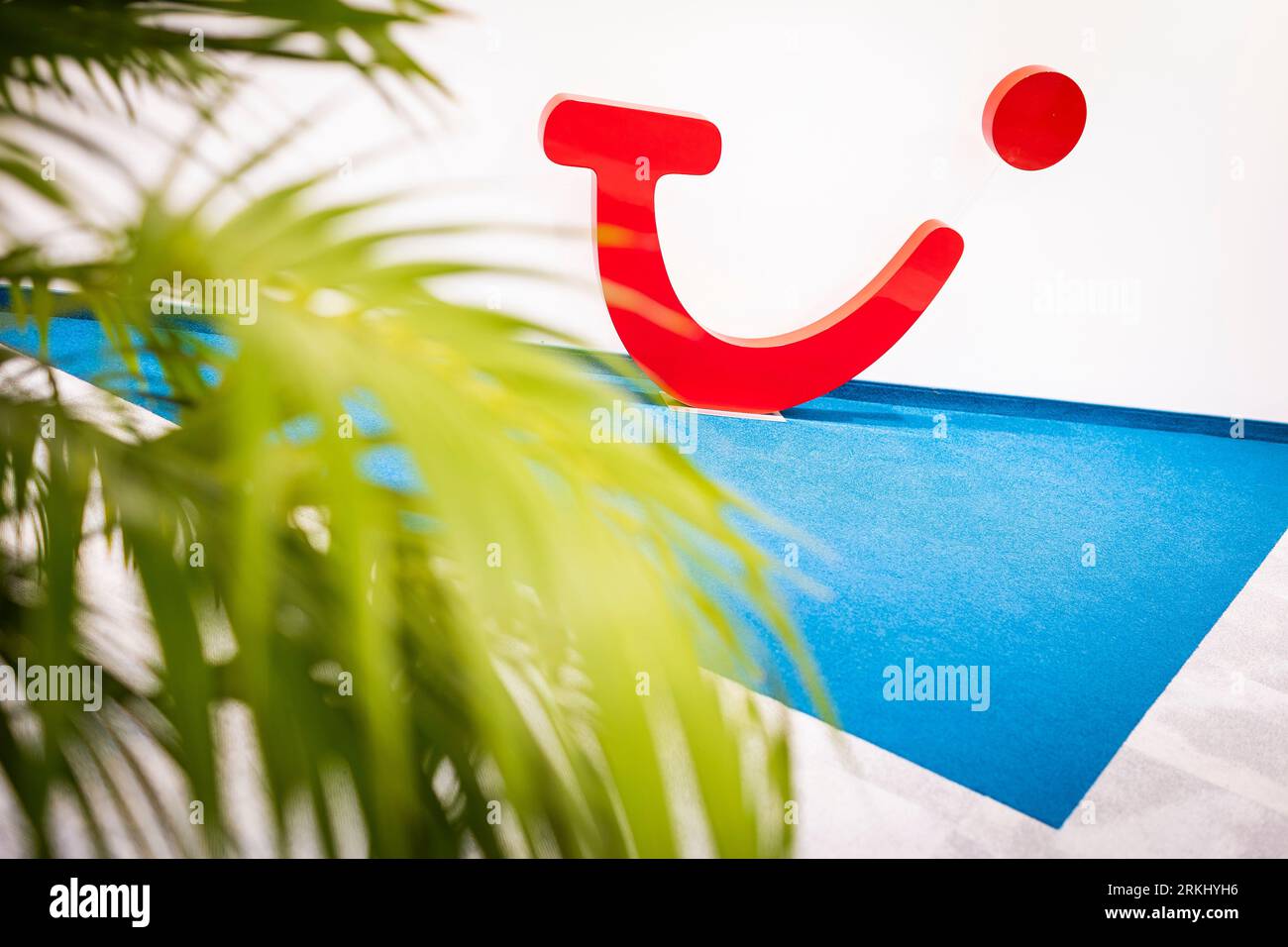 Hanover, Germany. 25th Aug, 2023. The logo of the travel group Tui can ...