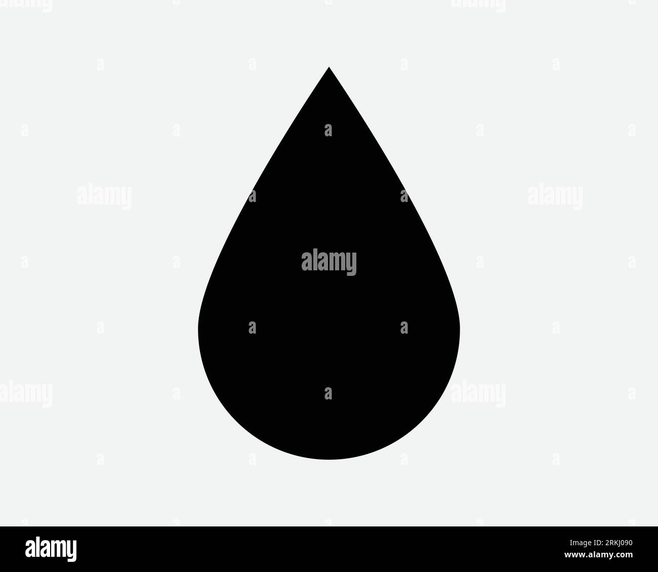 Water Droplet Icon Liquid Oil Drop Drip Rain Raindrop Wet Blood Black White Outline Tear Shape ...