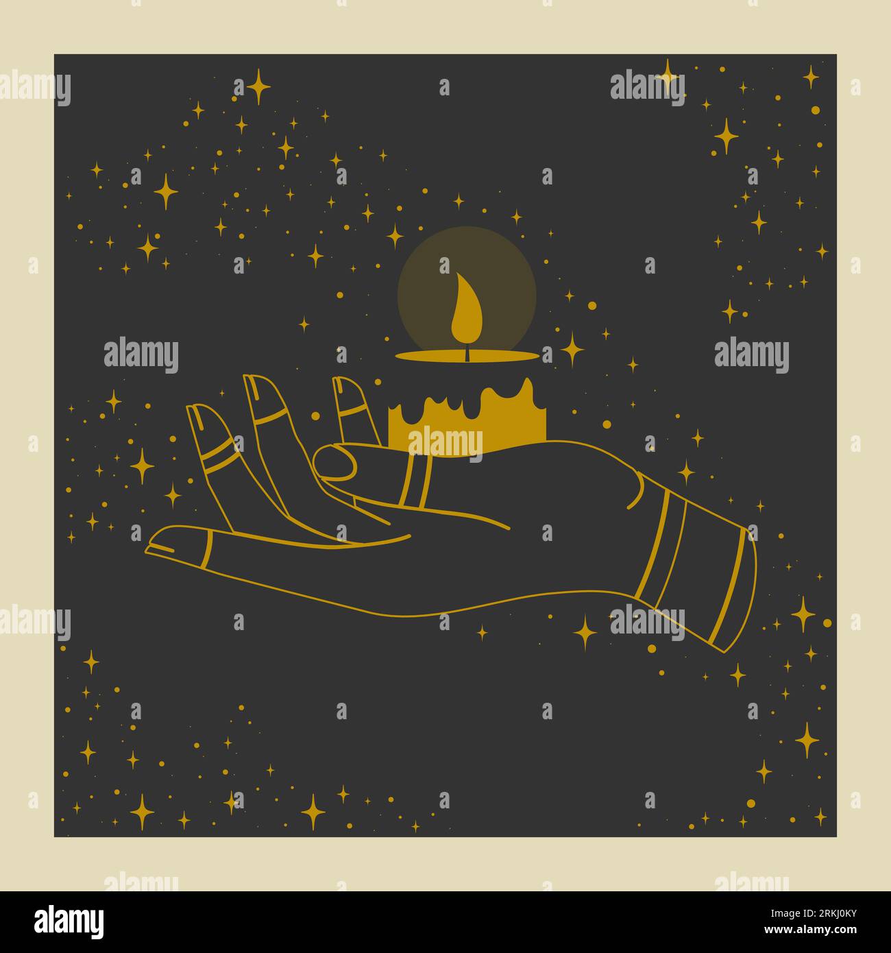 Candle in boho style Stock Vector Images - Alamy