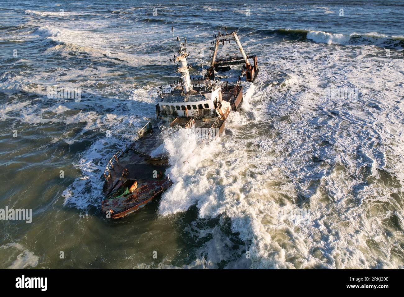 Aerial view of the shipwreck of the Zeila Stock Photo - Alamy