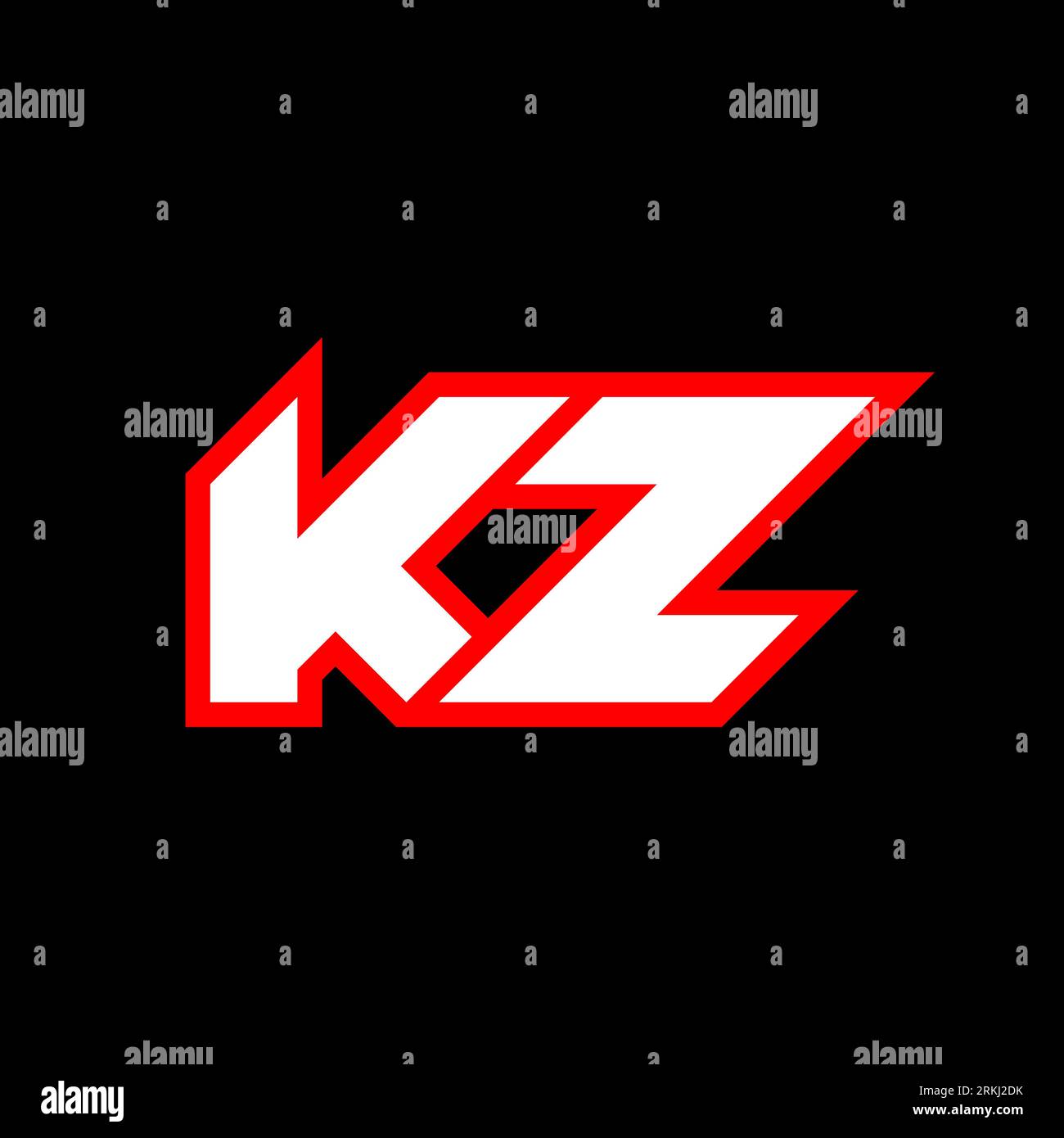 Kz Logo Design Initial Kz Letter Design With Sci Fi Style Kz Logo For Game Esport Technology 